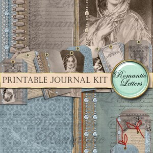 Printable Journal Kit Digital Collage Sheet Printable Journal Paper ...