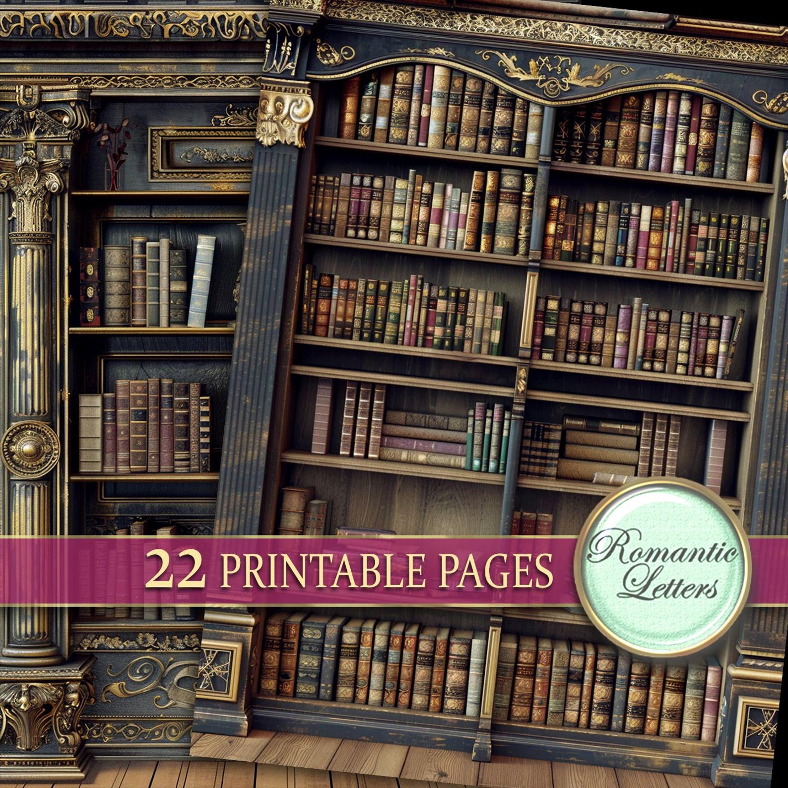 Bookshelves Digital Scrapbook Paper: Doll House Wallpaper, Llibrary ...