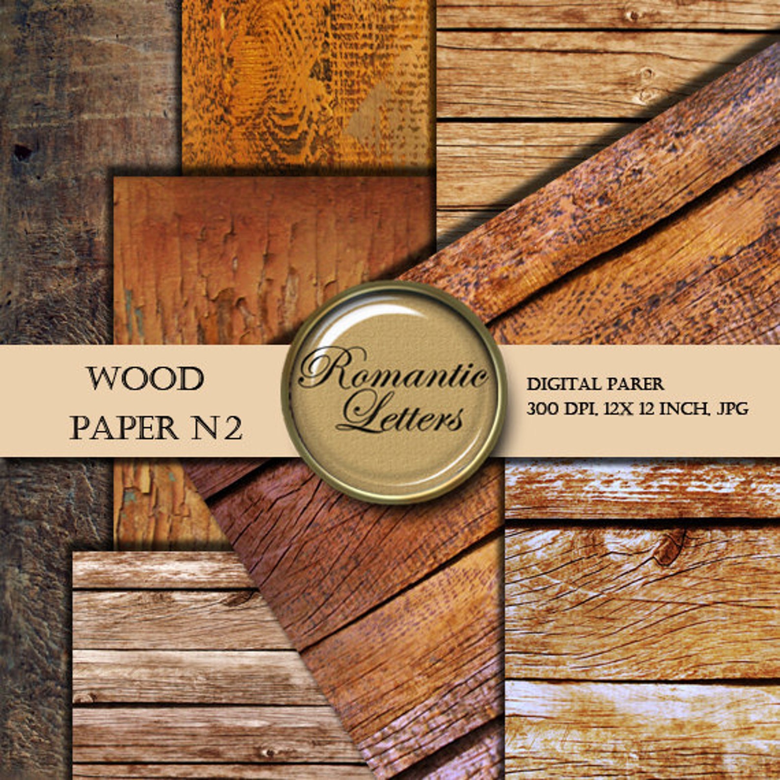 Digital Paper Wood Texture Background Digital Scrapbook Paper Digital ...