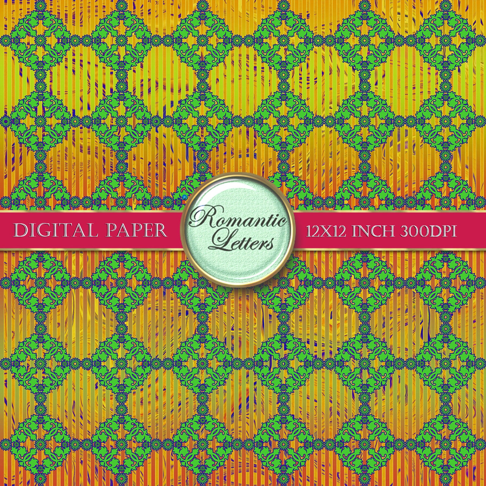 Digital Damask Digital Printable Paper Pack Digital Scrapbook Digital ...