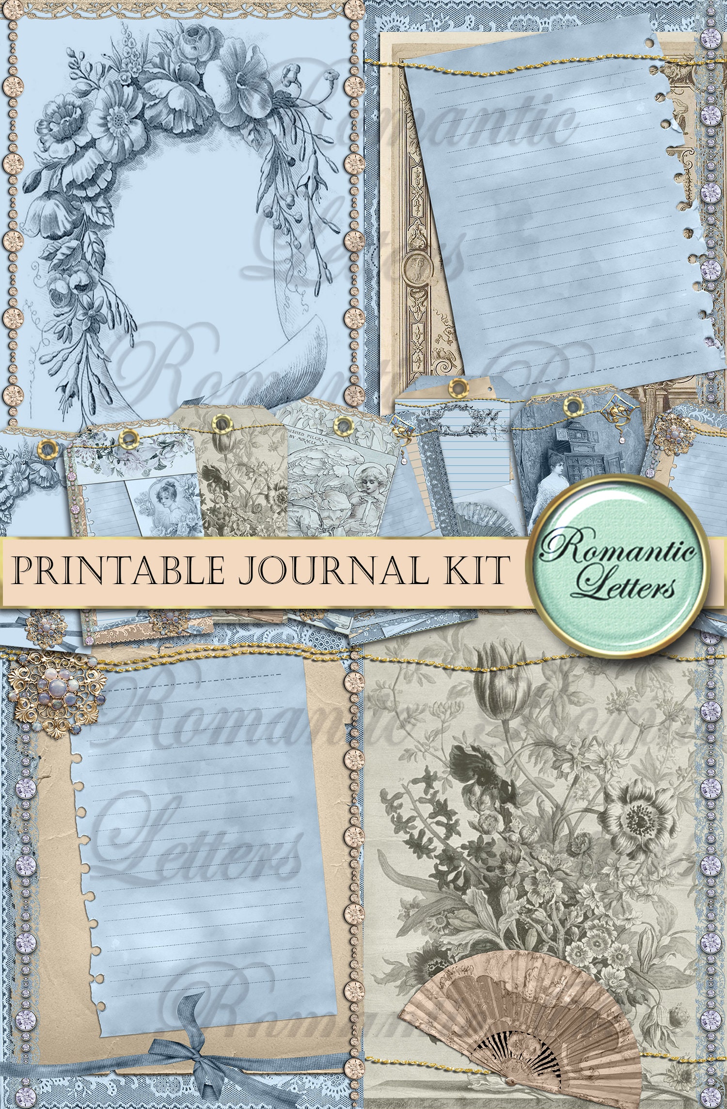Printable Journal Kit Digital Printable Collage Sheet | Etsy UK