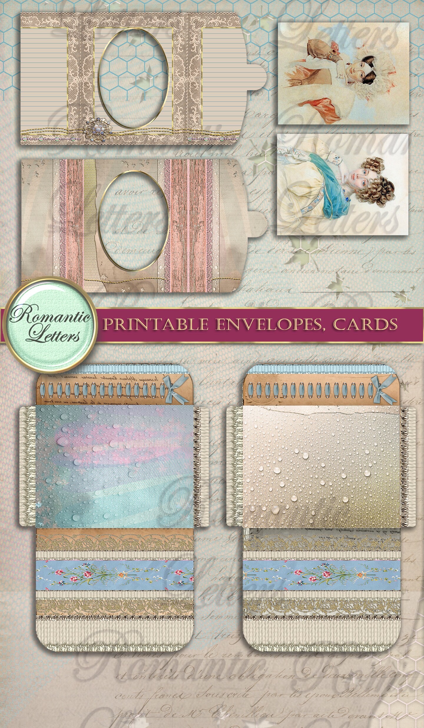 Printable Vintage Envelopes Printable Photo Cards Printable | Etsy