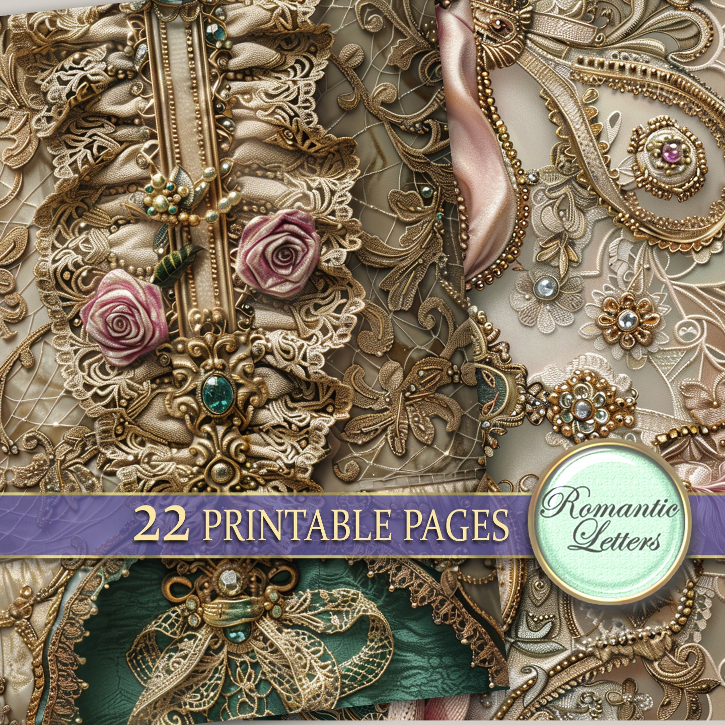 Victorian Digital Printable Scrapbook Paper Pack Junk Journal Pages ...