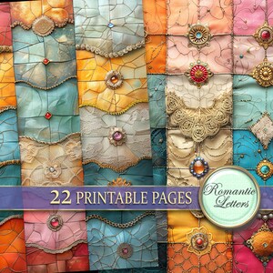 Patchwork Digital Printable Scrapbook Paper Pack Junk Journal Paper ...