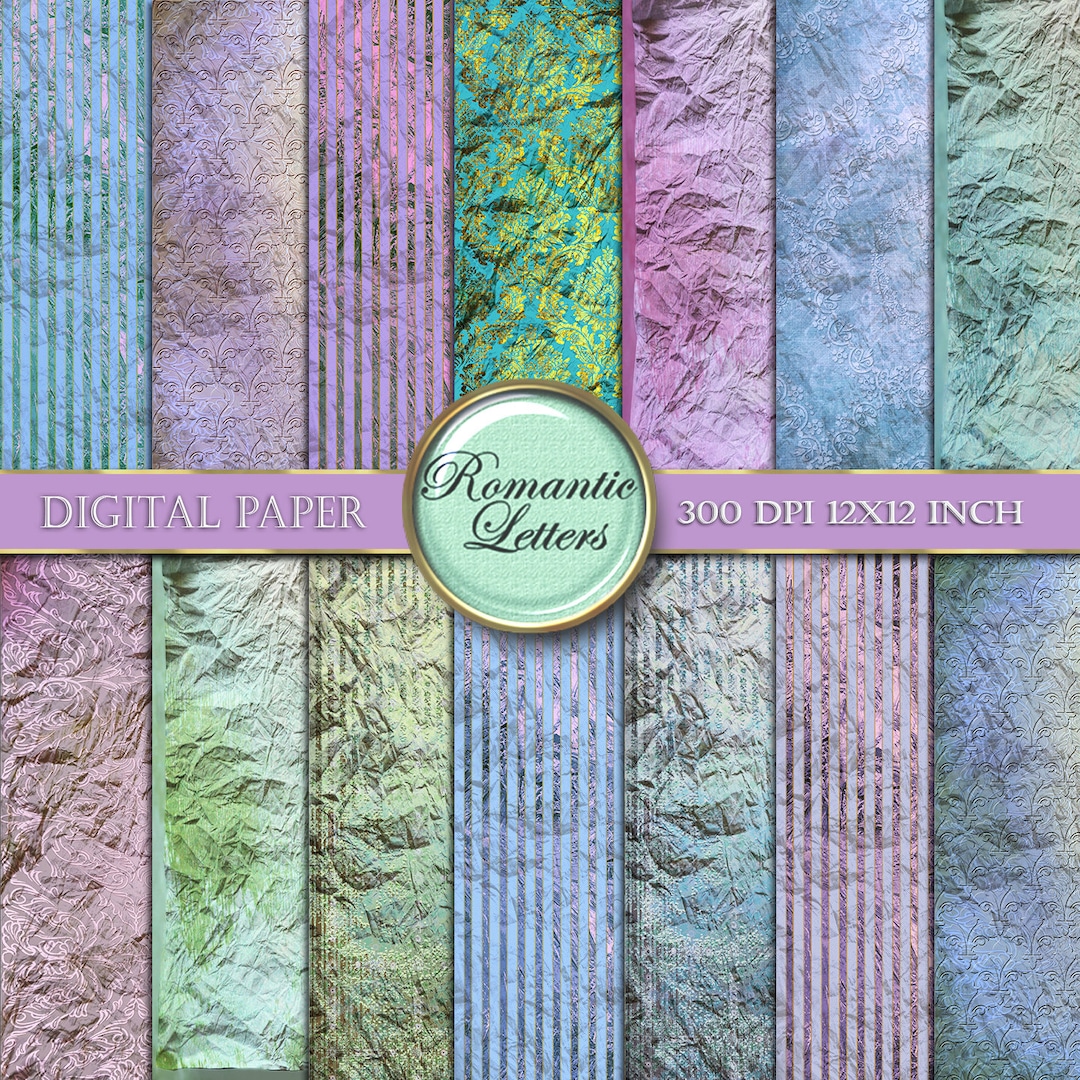 Digital Scrapbook Paper Pack Crumpled Paper Shabby Chic Printable ...