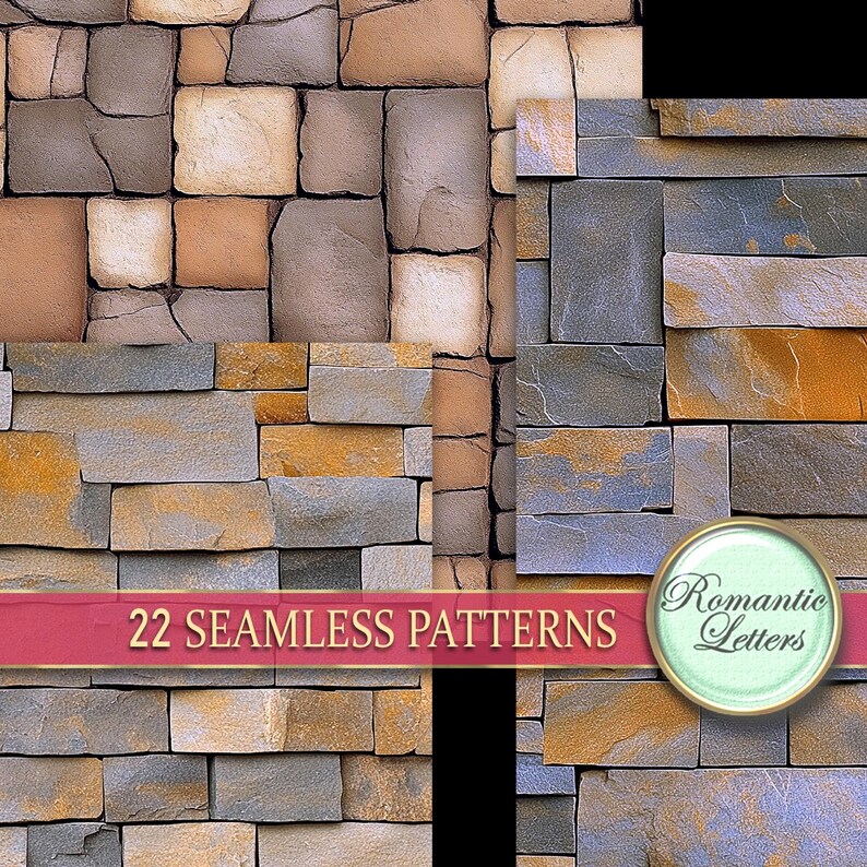 Brick Wall Texture Digital Paper Pack Minimalist Scrapbook Background ...