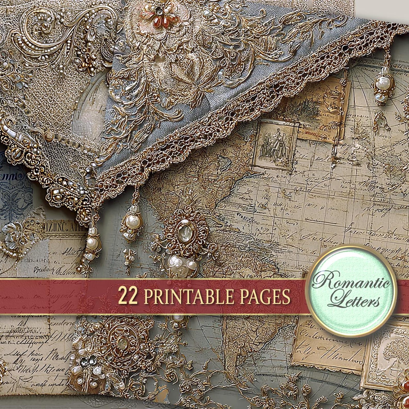 Vintage Ephemera Digital Scrapbook Paper Pack Printable Junk Journal ...