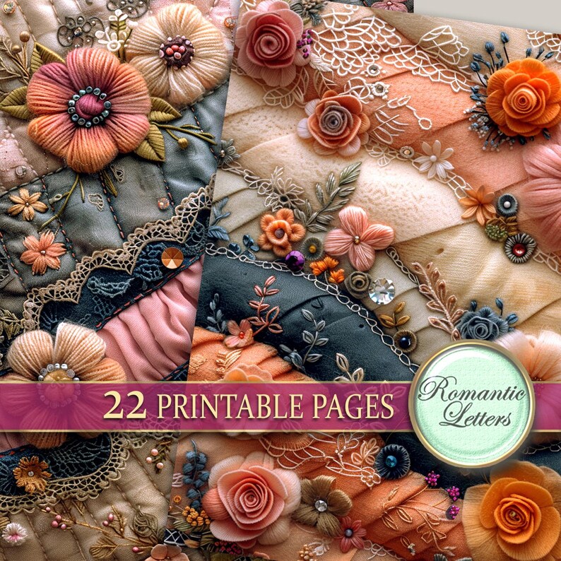 Digital Printable Scrapbook Paper Pack Junk Journal Paper Patchwork ...