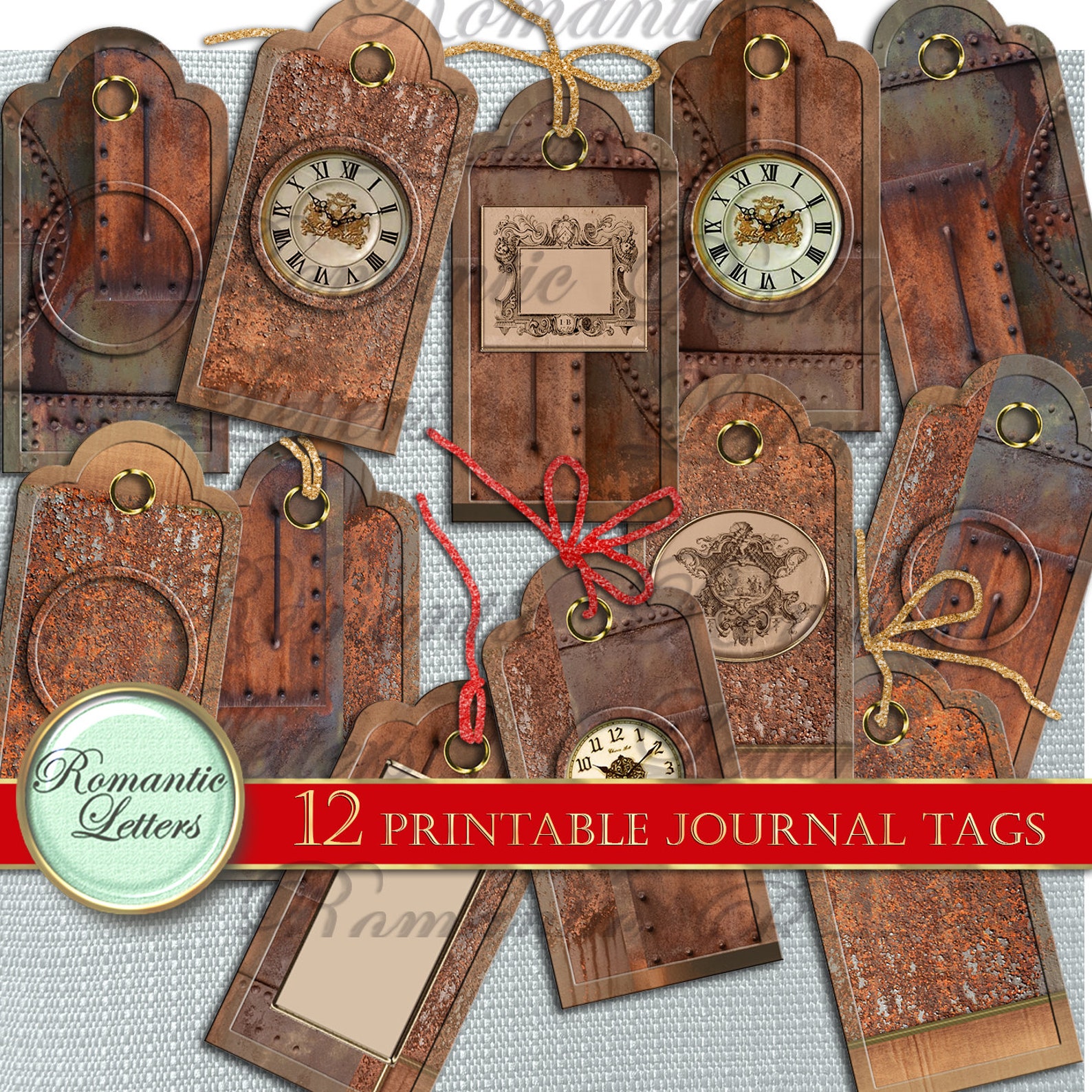 Printable Scrapbook Journal Tags Printable Grunge Gift Tags Printable ...