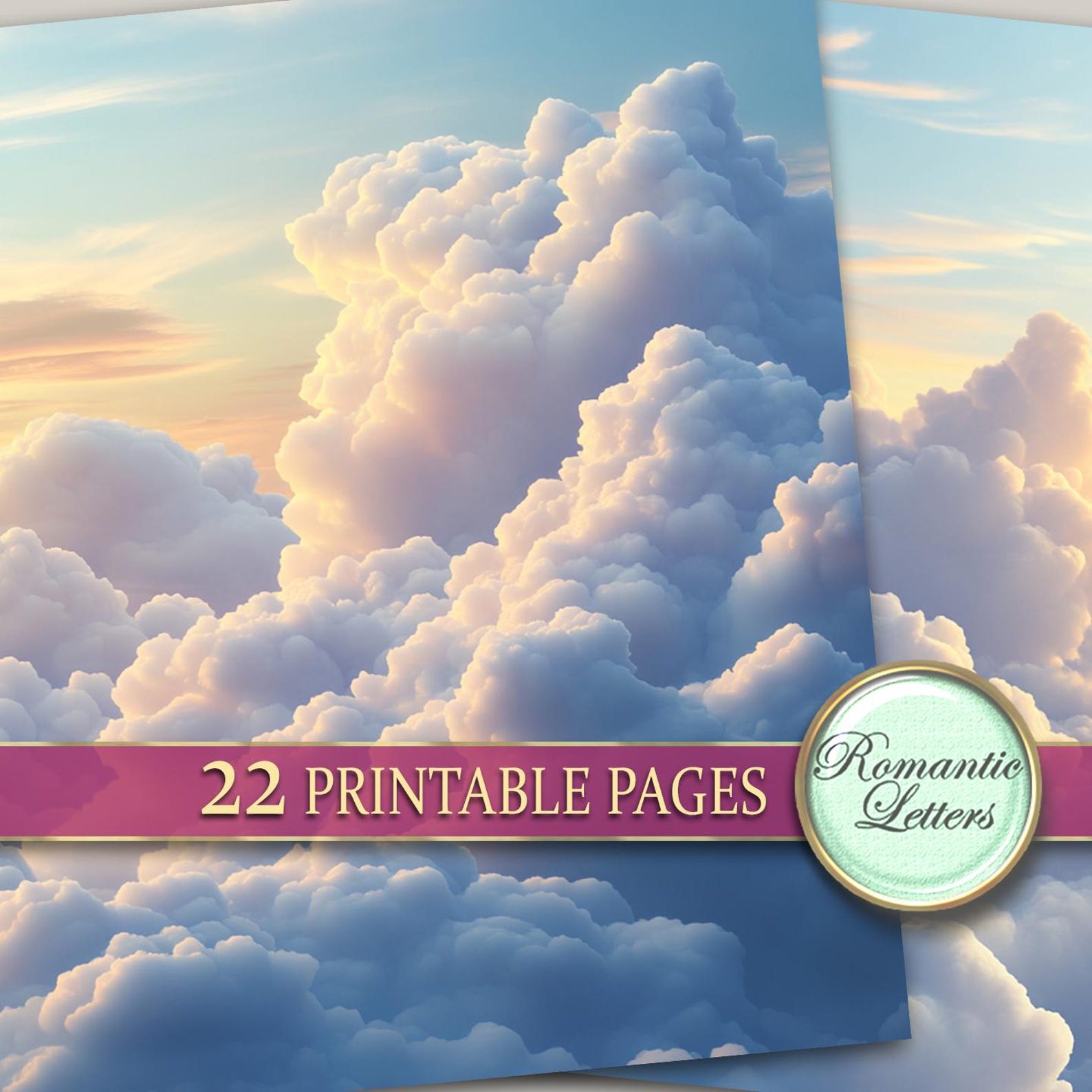 Sky Clouds Digital Paper Scrapbook Background Newborn Digital Photo ...