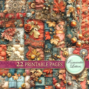 Digital Printable Craft Paper Scrapbook Paper Pack 3D Embroidery Quilt ...