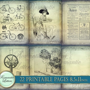 Steampunk Ephemera Digital Paper Pack Printable Journal Pages Victorian ...