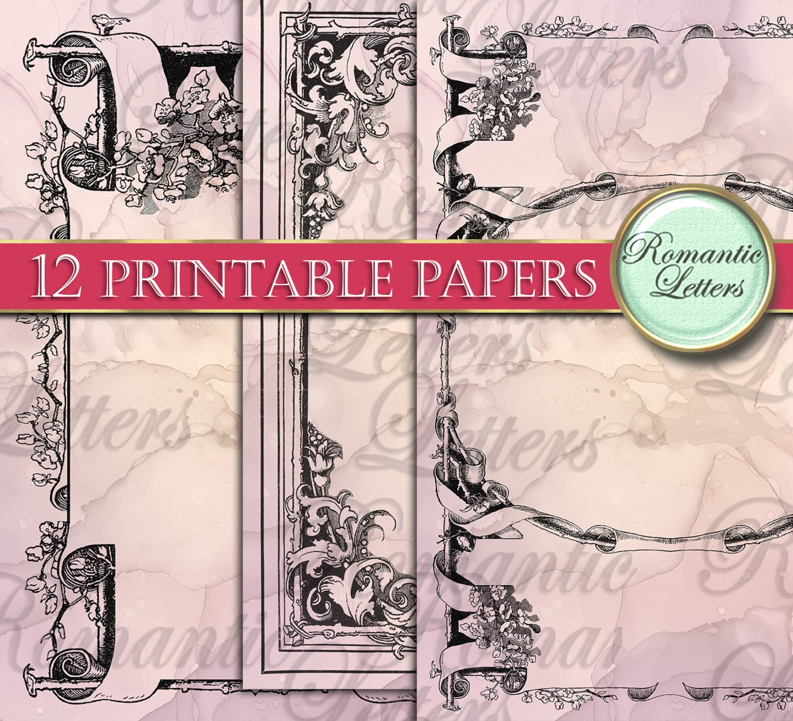 Printable Victorian Paper Printable Journal Page Vintage - Etsy