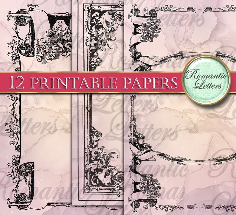 Printable Victorian Paper Printable Journal Page Vintage - Etsy