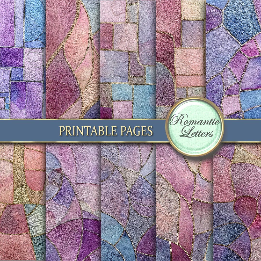 Pastel Patchwork Scrapbook Paper Pack Printable Paper Suede Leather ...