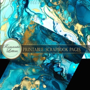 Marbled Digital Paper Pack Digital Scrapbook Printable Marbled ...