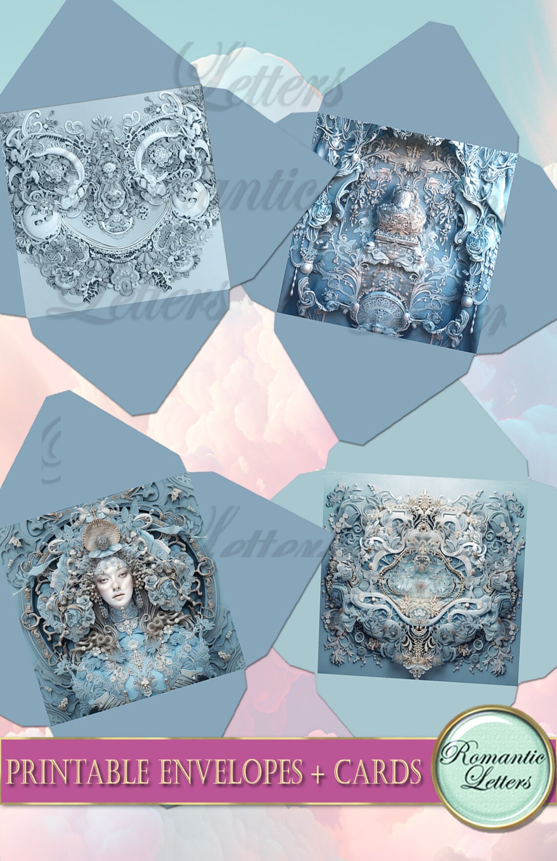 Printable Envelopes Cards Baroque Scrapbook Printable Junk Journal ...