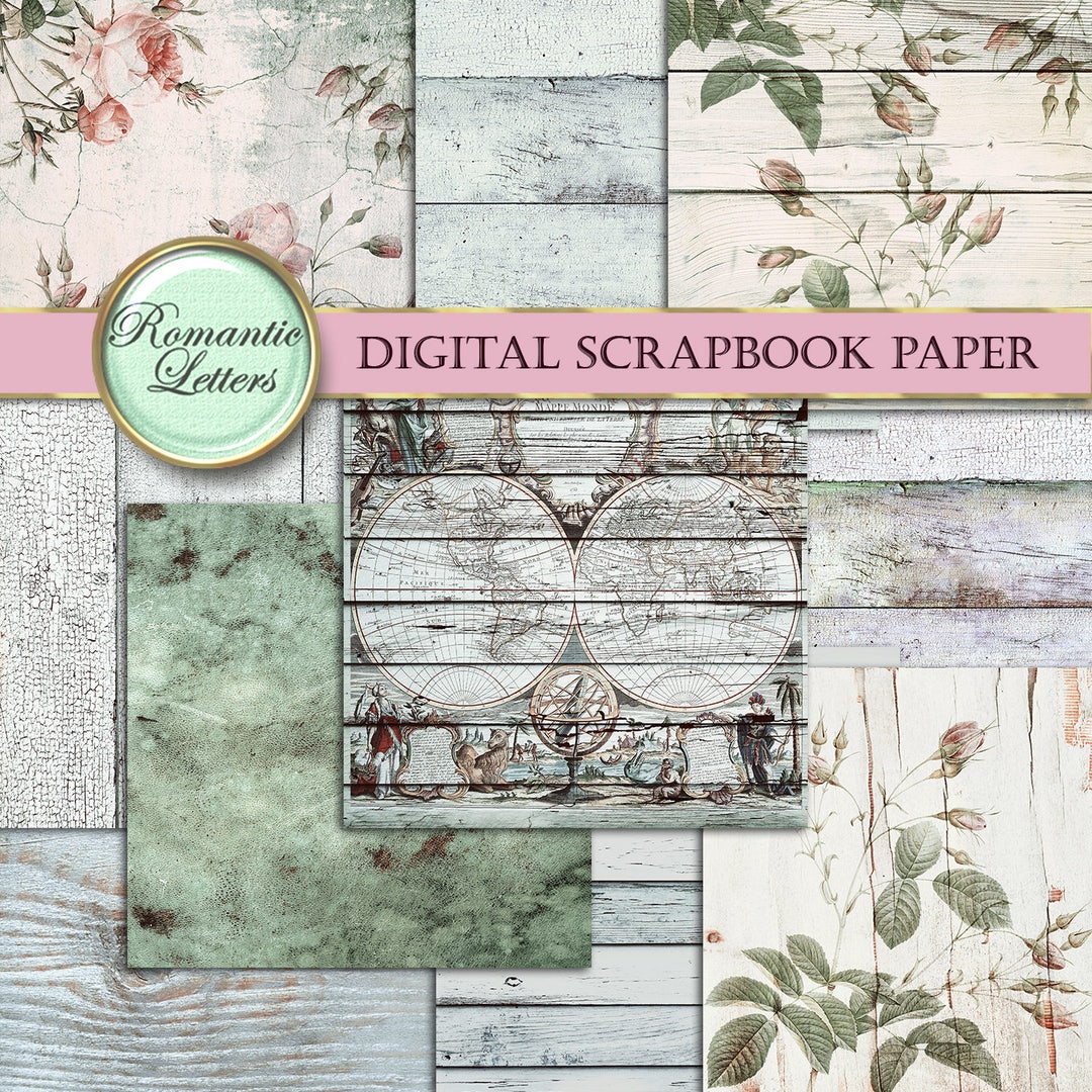 White Wood Digital Background Paper Shabby Chic Wedding Digital Paper ...