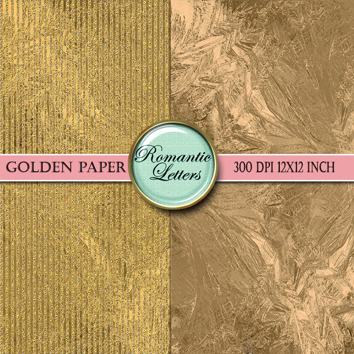 Gold Glitter Digital Paper Gold Digital Scrapbook Paper Pack | Etsy