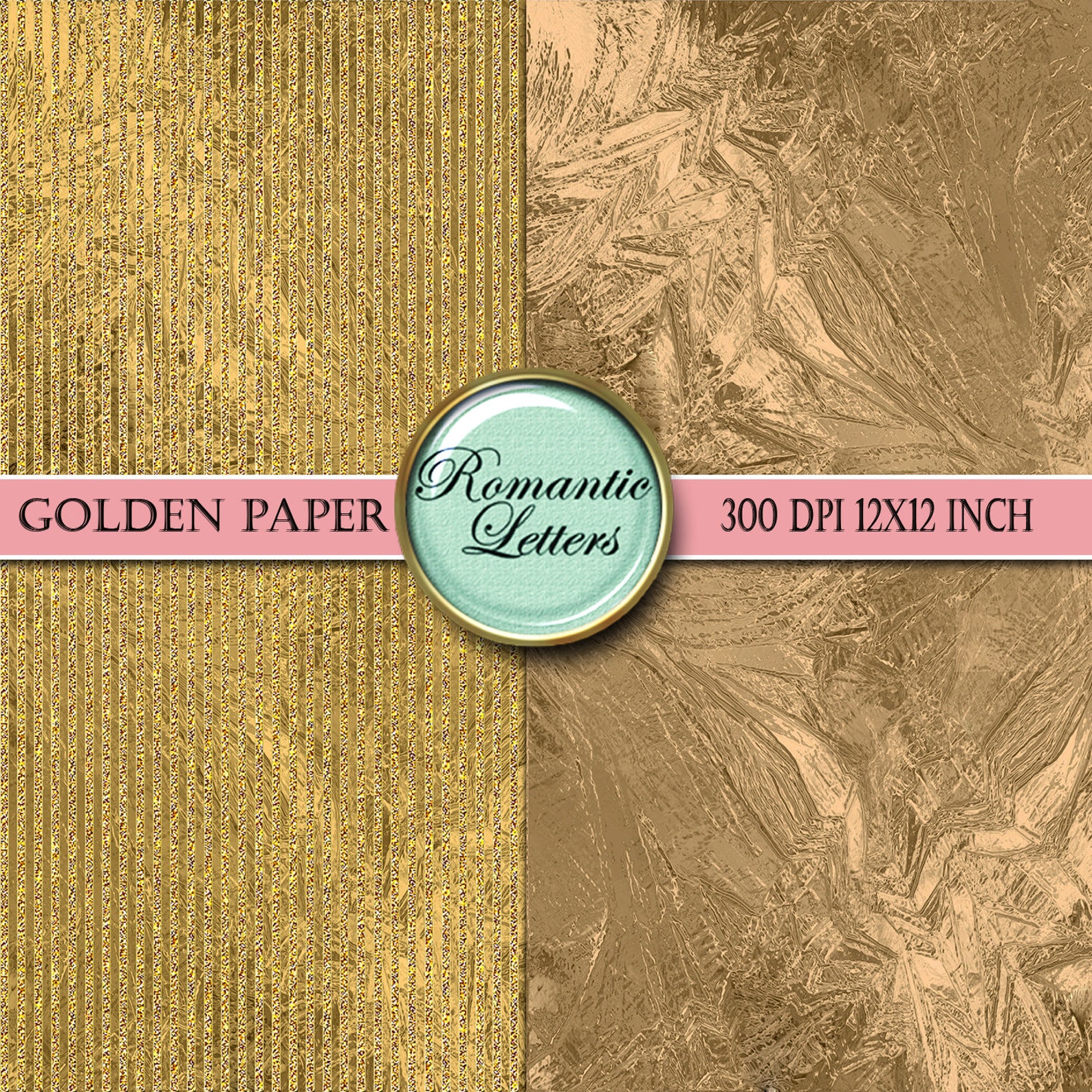 Gold Glitter Digital Paper Gold Digital Scrapbook Paper Pack | Etsy