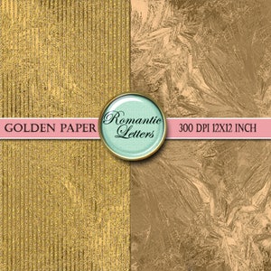 Gold Glitter Digital Paper Gold Digital Scrapbook Paper Pack Digital ...