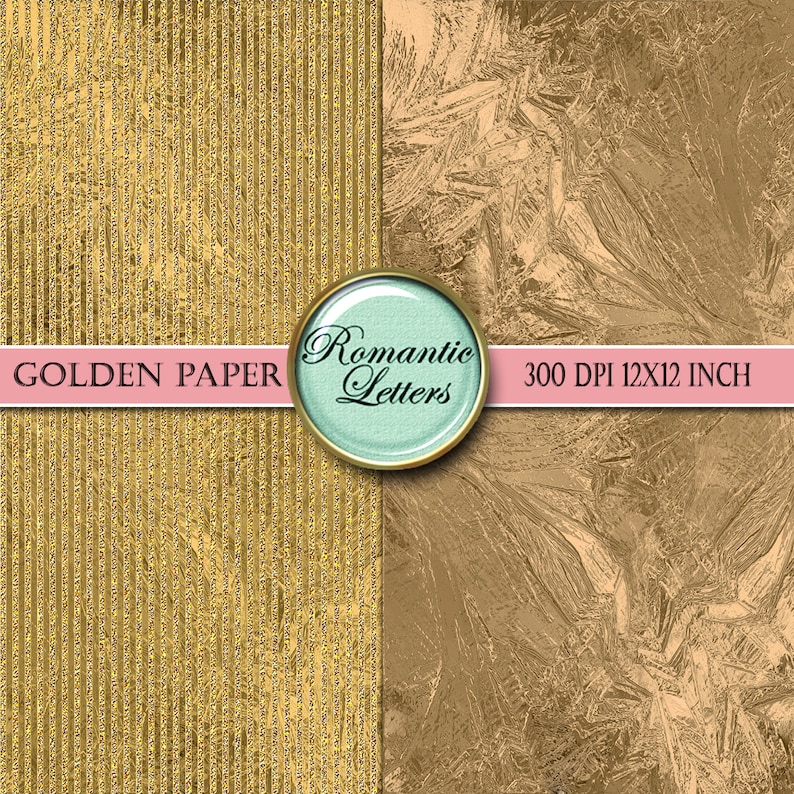 Gold Glitter Digital Paper Gold Digital Scrapbook Paper Pack - Etsy