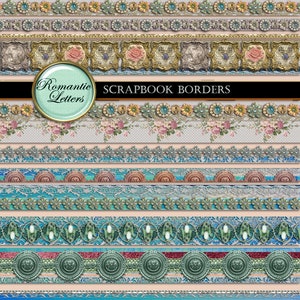 Baroque Lace Clip Art Digital Printable Scrapbook Elements Borders Clip ...