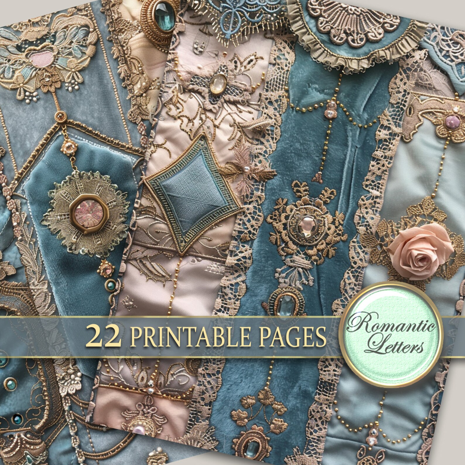 Digital Printable Scrapbook Paper Pack Shabby Chic Album Luxury ...