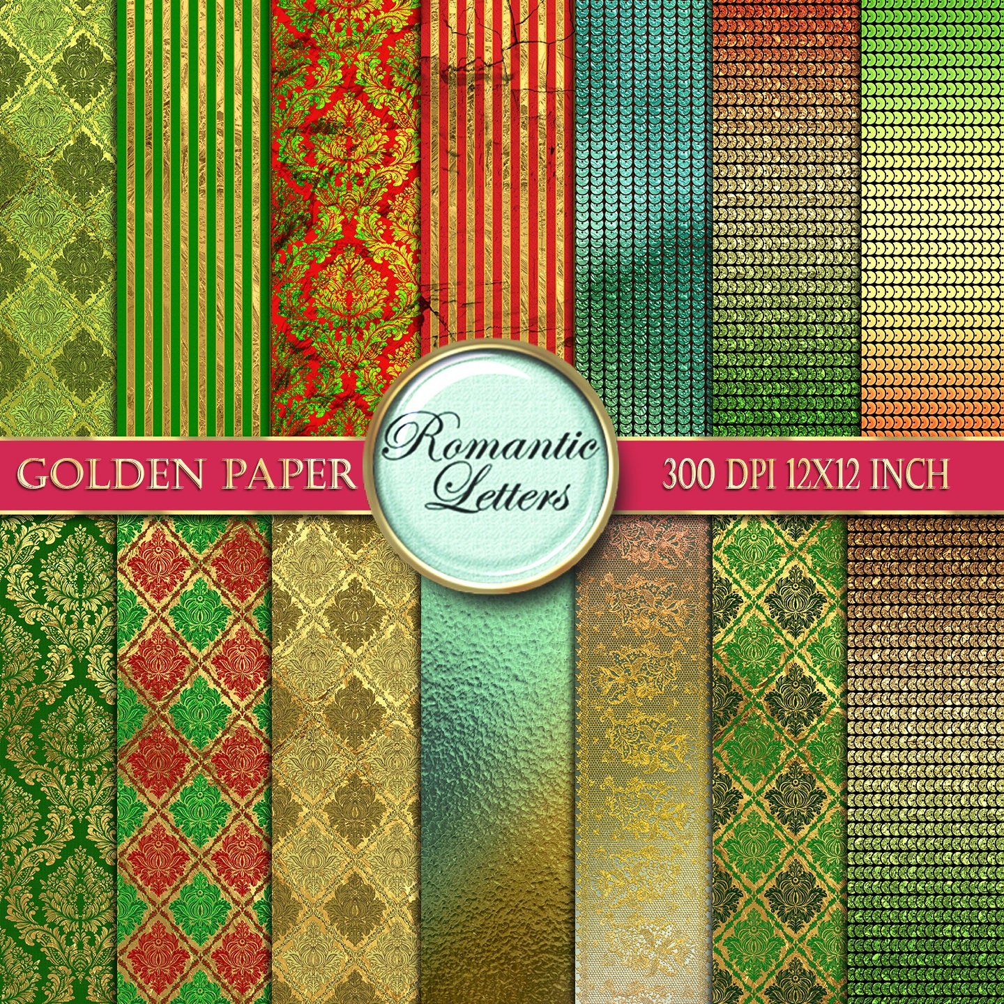 Digital Damask Digital Printable Paper Pack Digital Scrapbook | Etsy