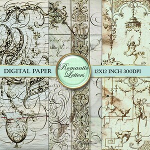 Victorian Paper Digital Scrapbook Paper Pack Digital Printable ...