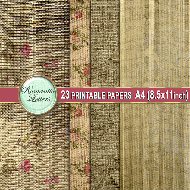 Digital Printable Scrapbook Paper Pack Journal Pages Backgrounds ...