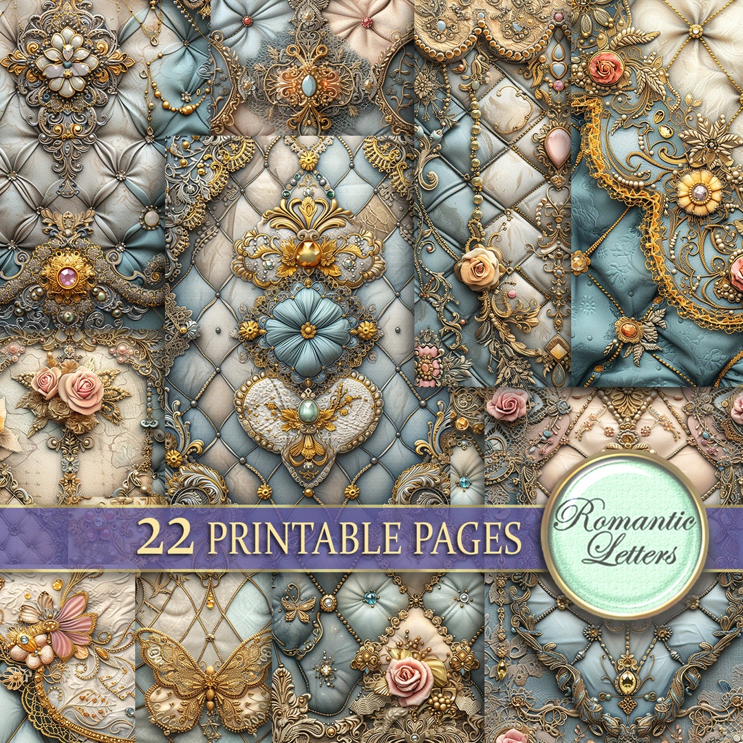Digital Printable Scrapbook Paper Pack Shabby Chic Patchwork Fabric ...