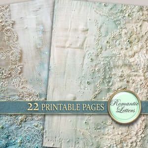 White Linen Lace Texture Digital Paper Pack Scrapbook Paper Background ...