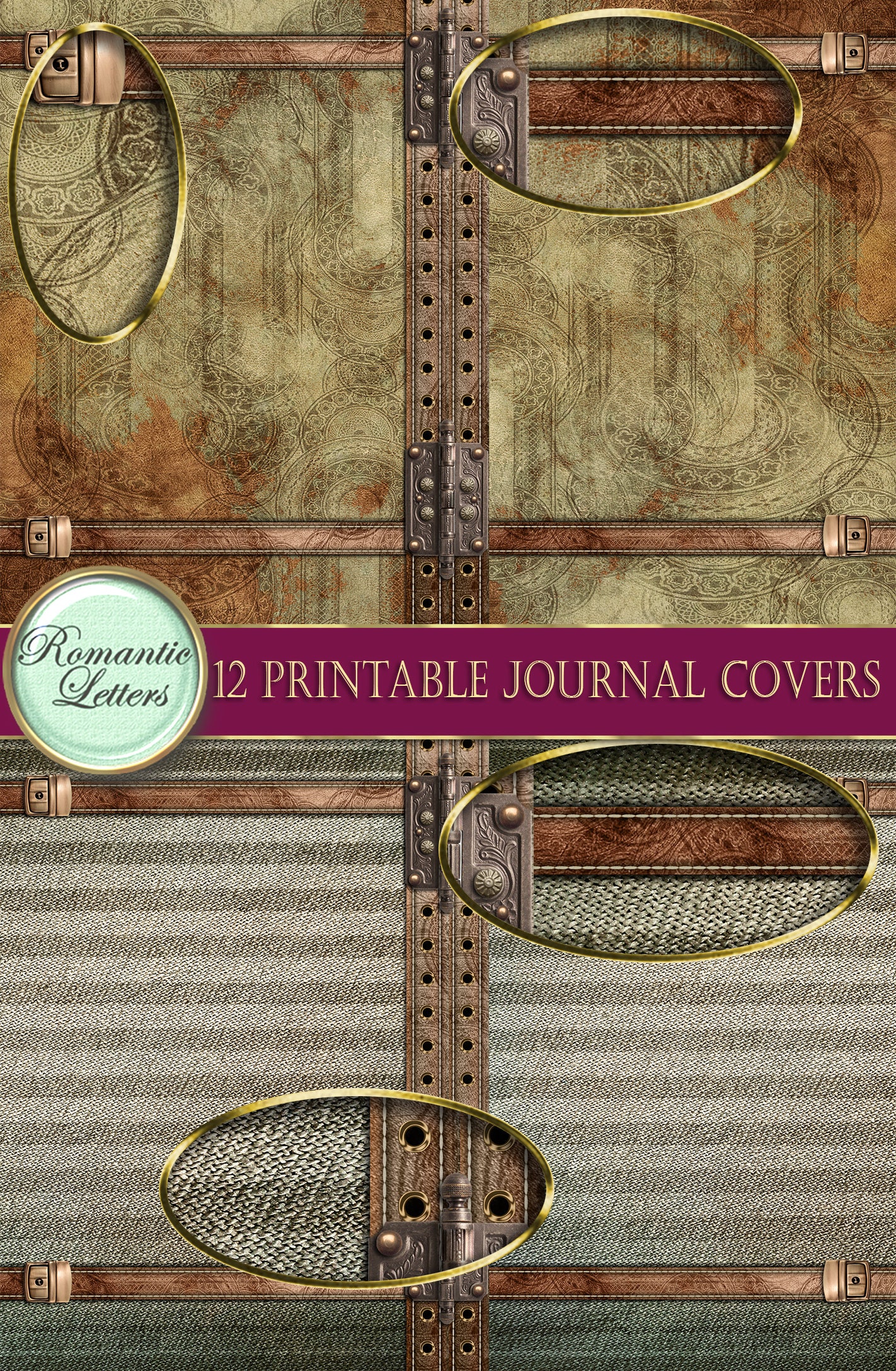 Printable Junk journal covers kit digital scrapbook cover | Etsy