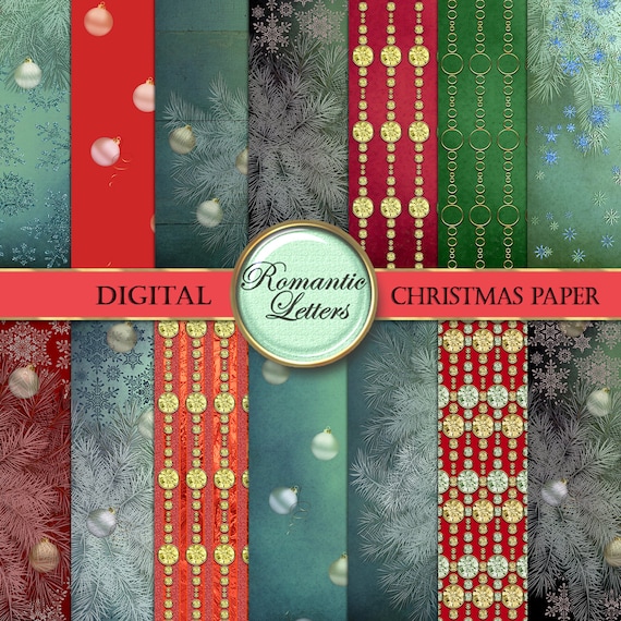 Digital Paper Pack Christmas Digital Scrapbook Christmas - Etsy