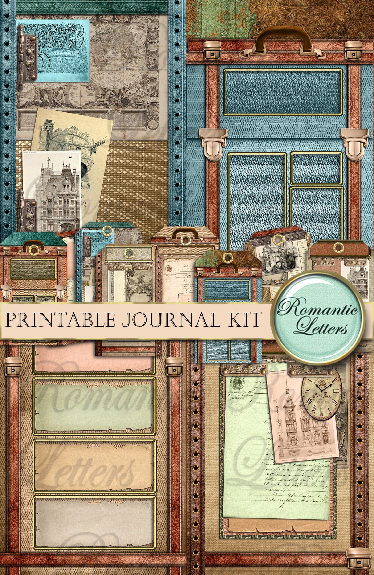 Printable Travel Journal Kit Digital Scrapbooking Printable - Etsy