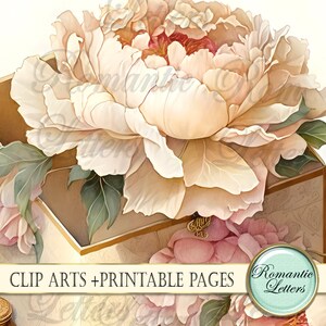 Digital Scrapbook Wedding Clip Art Flowers Watercolor Clipart Floral ...
