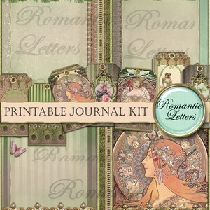 Printable Journal Kit Digital Collage Sheet Printable Journal Paper ...