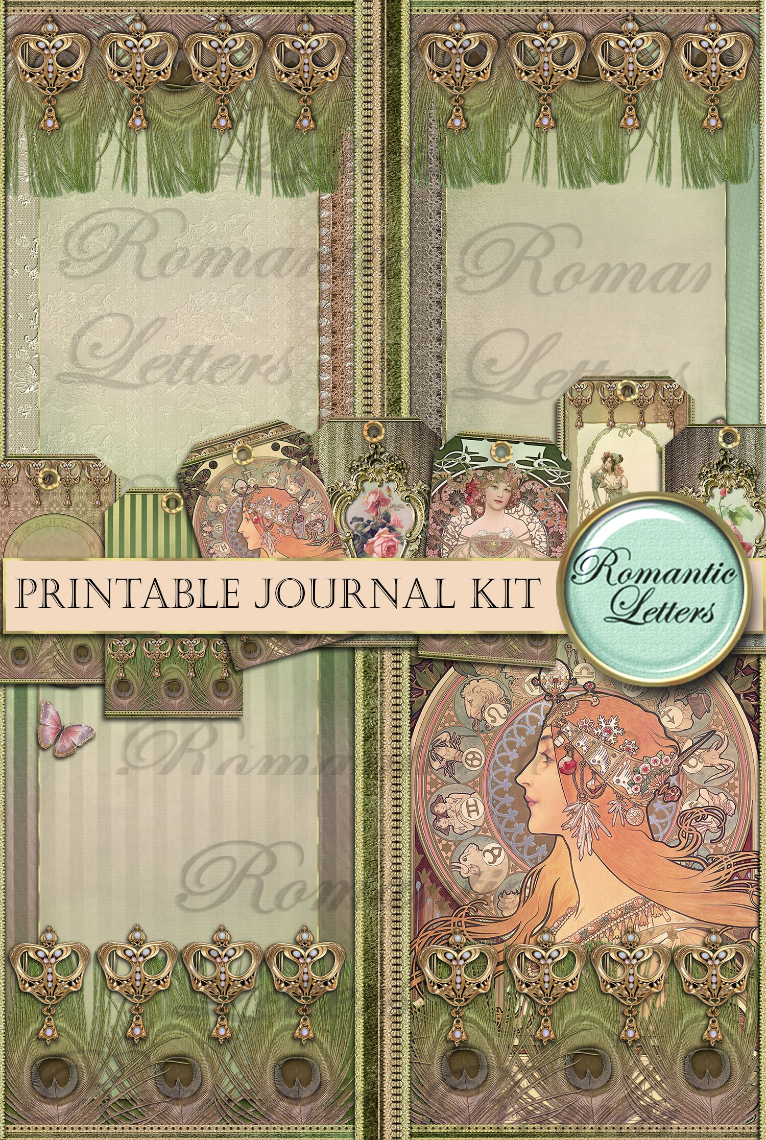 Printable Journal Kit Digital Collage Sheet Printable Journal - Etsy