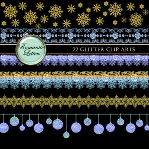Christmas Clip Art Gold Glitter Clip Art Christmas Digital Scrapbook ...
