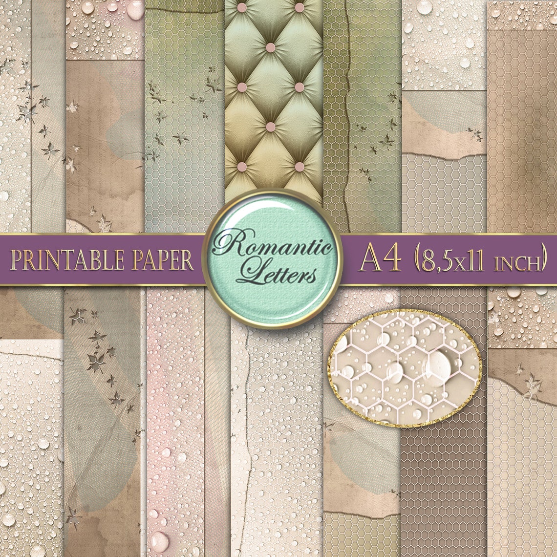 Digital Printable Scrapbook Paper Pack Digital Paper Digital Printable ...
