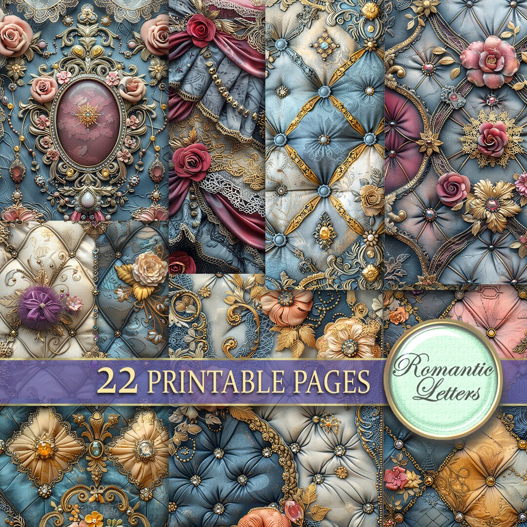 Digital Printable Scrapbook Paper Pack Shabby Chic Luxury Printable ...