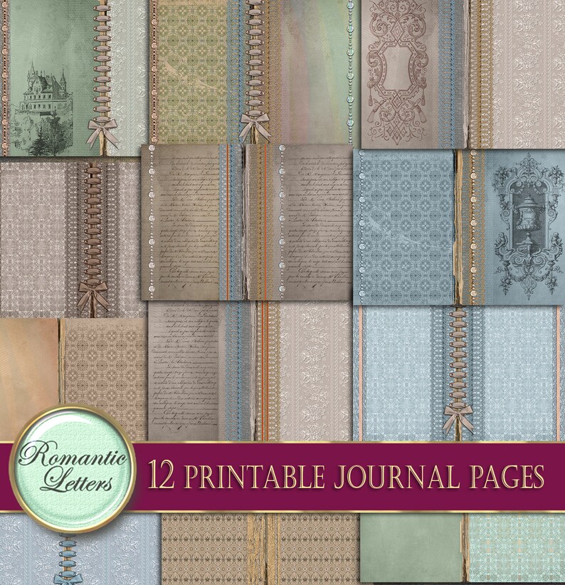Printable Junk Journal Pages Digital Scrapbook Background | Etsy