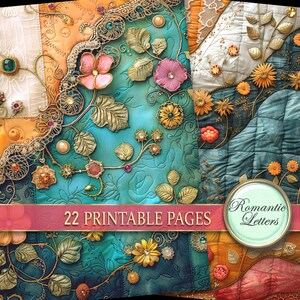 Digital Printable Scrapbook Paper Pack Patchwork Fabric Printable Craft ...