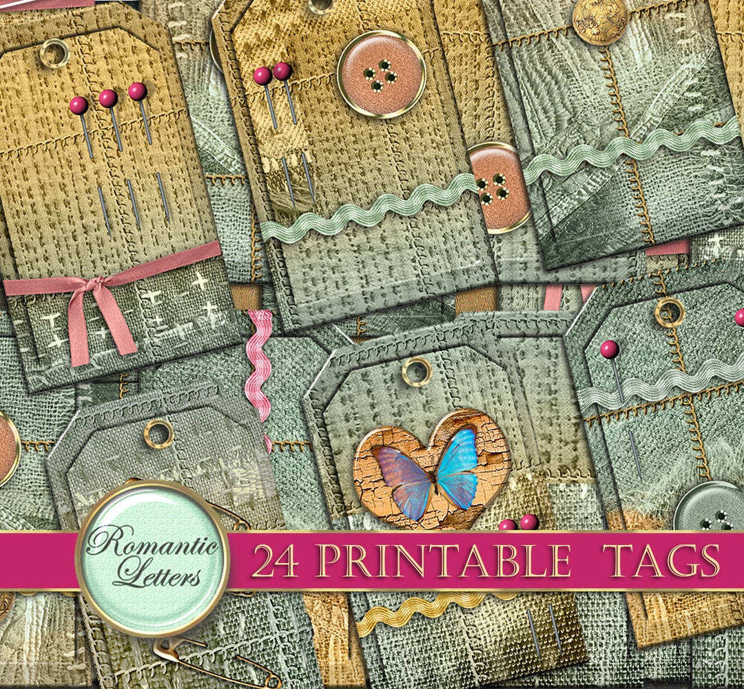 Printable Scrapbook Tags Printable Gift Tags Vintage Printable Bookmark ...