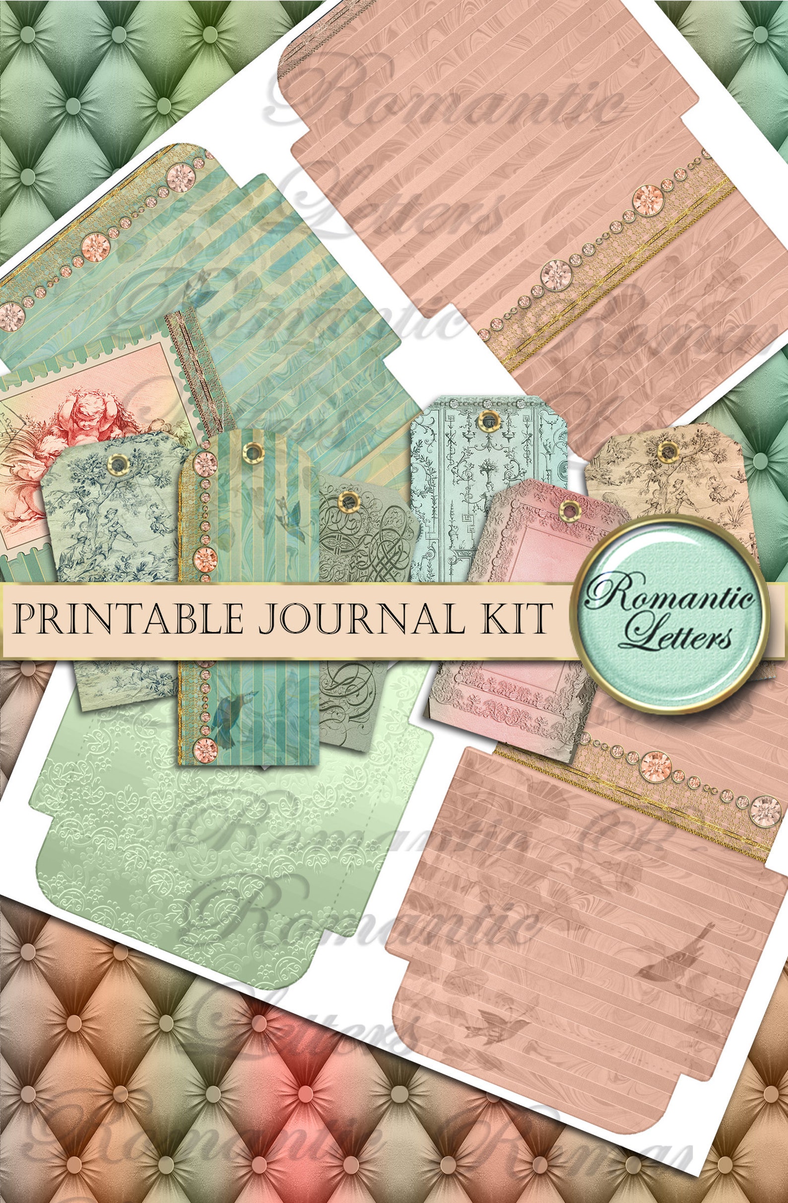 Printable Scrapbook Kit Paper Victorian Printable Journal - Etsy