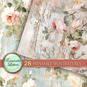 Shabby Chic Digital Scrapbooking Paper Pack Pink Floral Digital ...
