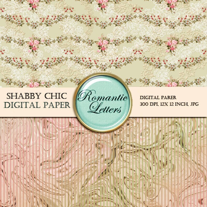 Digital Scrapbook Paper Pack Floral Digital Paper Rose Floral - Etsy