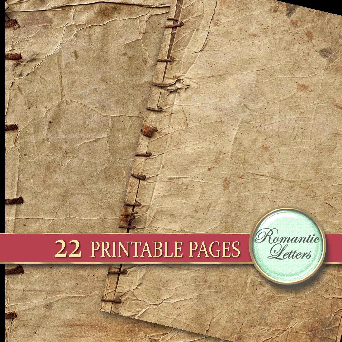 Printable Old Scrapbook Paper Pack Grunge Junk Journal Pages Neutral ...