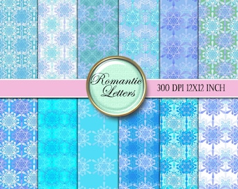 Digital Scrapbook Paper Christmas / Winter Pink & White - Etsy